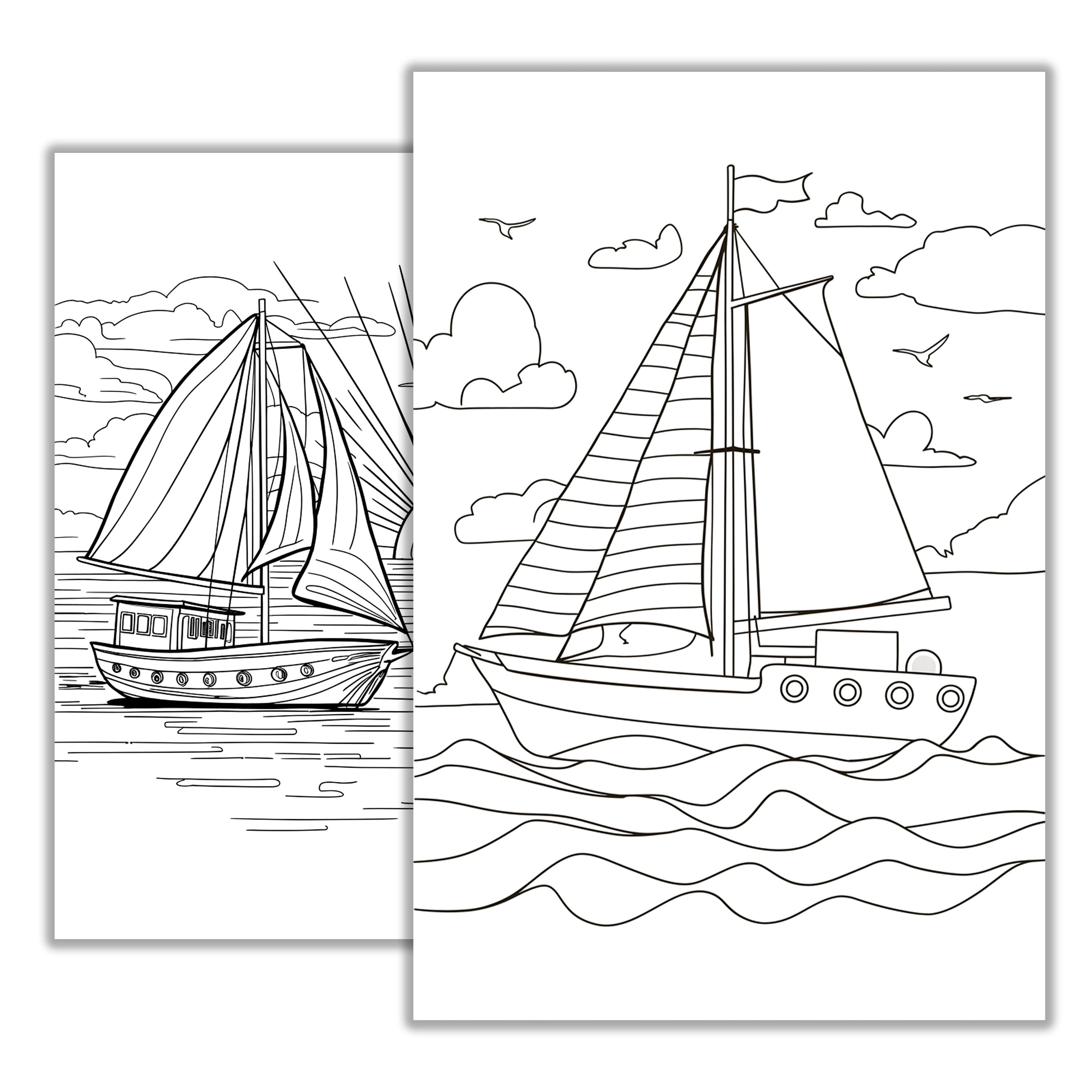 Sailboat Coloring Pages. Coloring Pages for Adults. Coloring Pages for ...