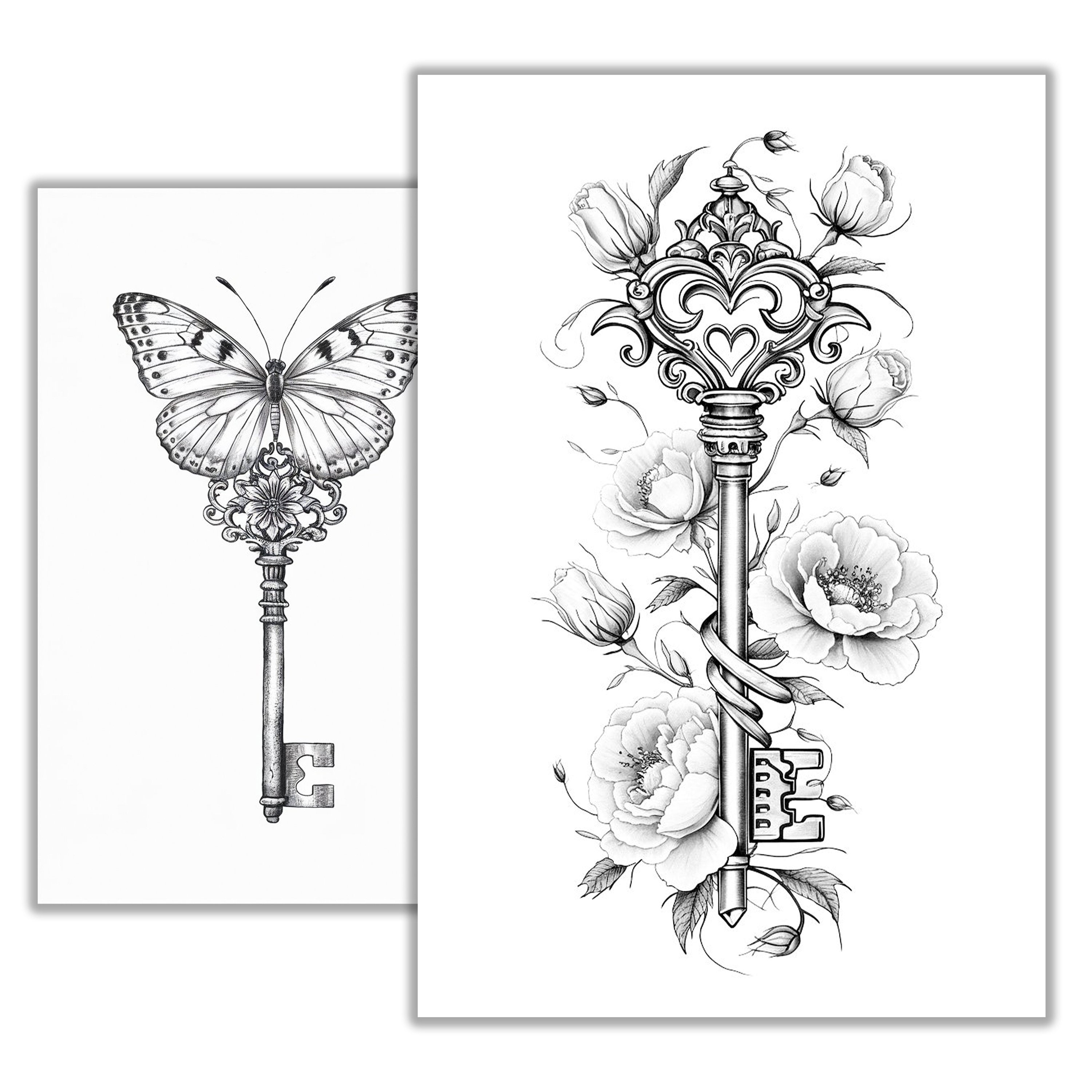Key Tattoo Sketch | Intricate and Symbolic Design for Tattoo Artists ...
