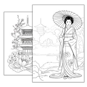 Japan Coloring Pages - Explore Japanese Culture Through Art - Etsy