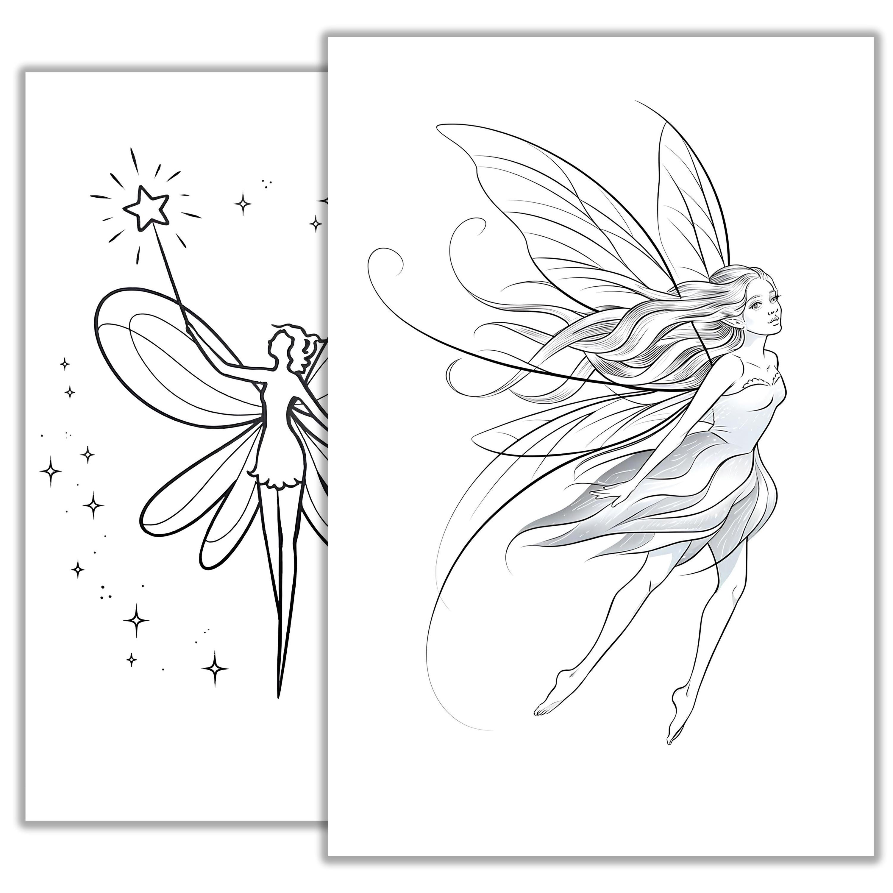 Fairy outline tattoo - Bronctattooaus.com