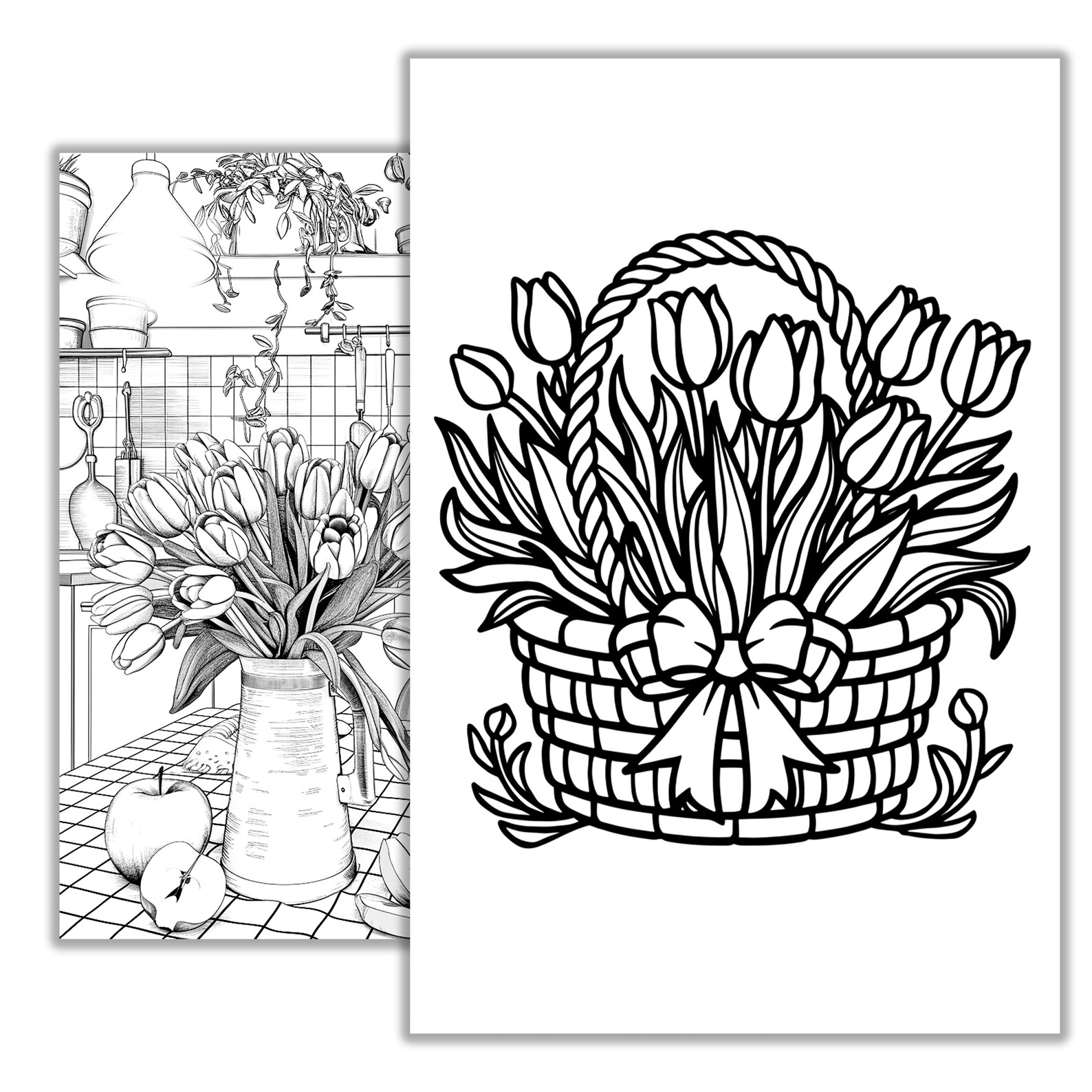 Tulip Coloring Pages – Floral Printable Coloring Sheets for Adults ...