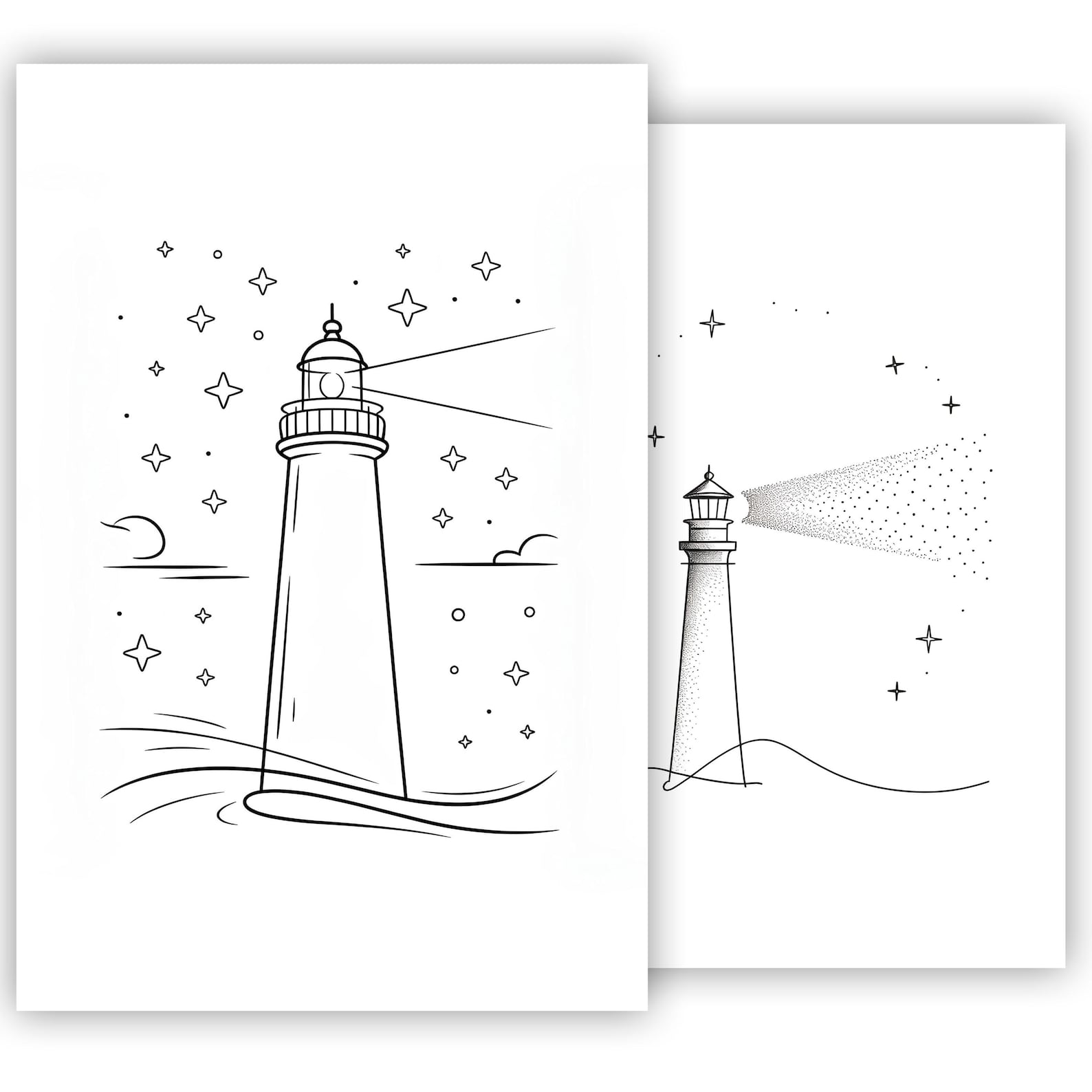 Minimalist Lighthouse Tattoo Sketch – Coastal Line Art, Nautical ...