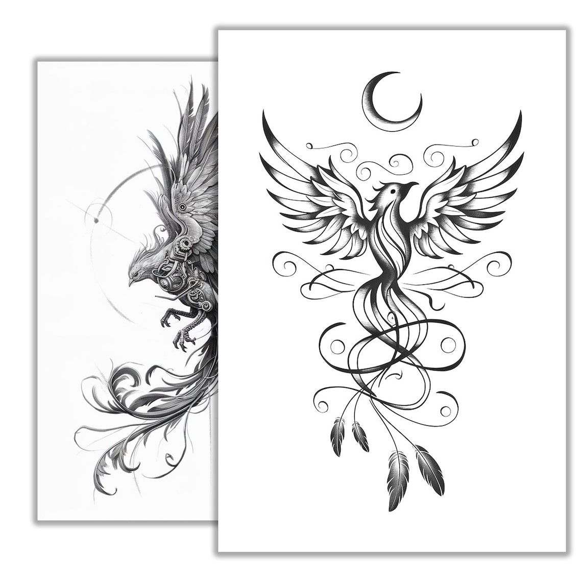 Phoenix Tattoo Sketch | Symbol of Rebirth and Strength | Detailed ...