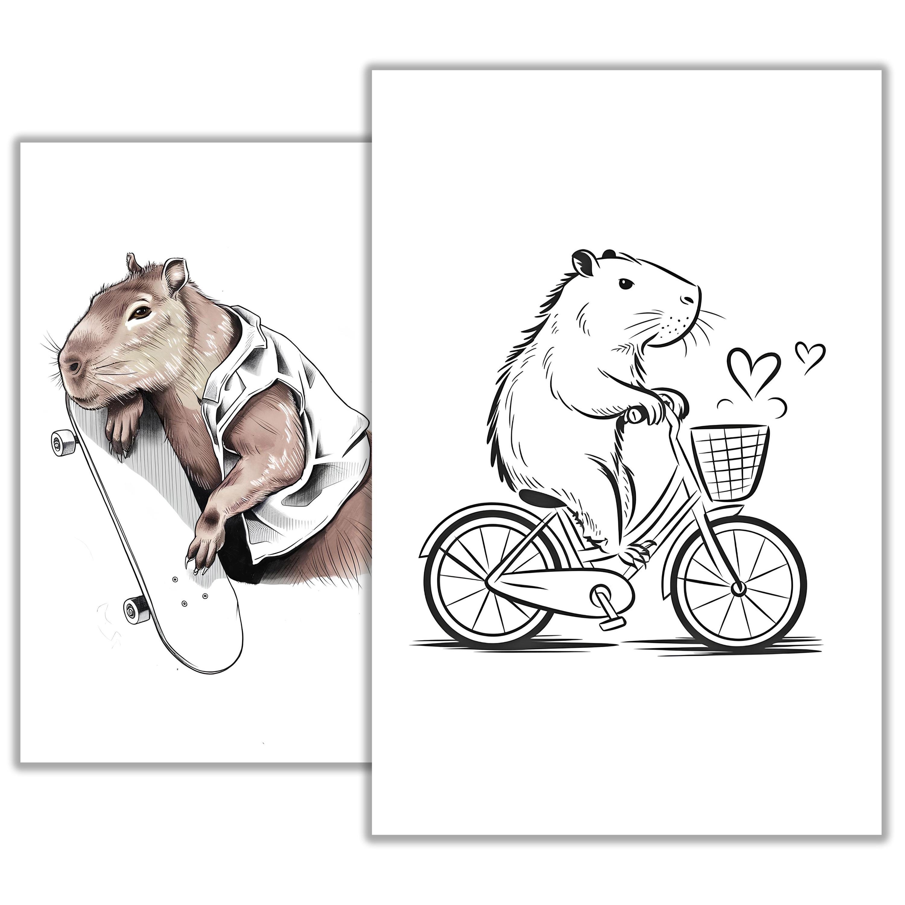 Capybara Tattoo Sketch Adorable and Unique Custom Ink Design - Etsy
