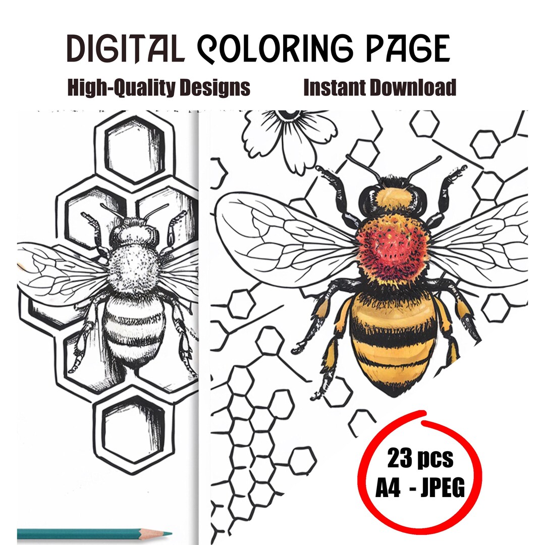Apiary Coloring Page | Printable Beekeeping Scene With Bees & Hives ...