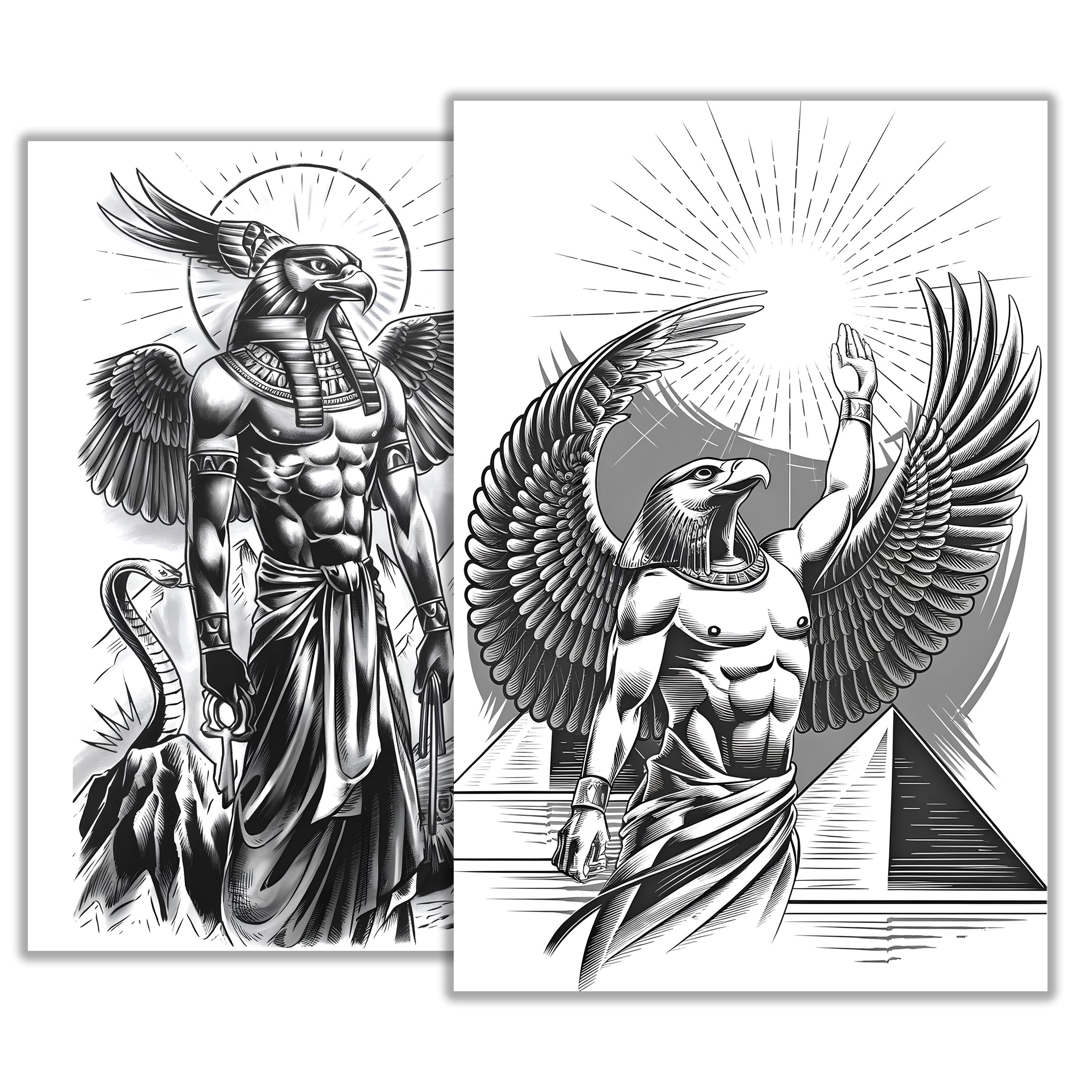 Ra God of Egypt Tattoo Sketch – Powerful and Symbolic Custom Ink Design ...