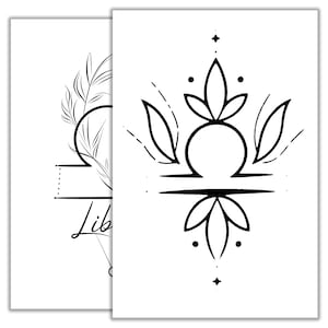 Libra Zodiac Tattoo Sketch | Scales Symbol Line Art | Astrological ...