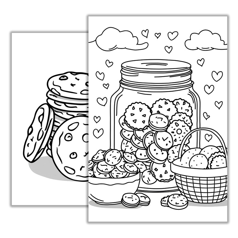 Cookies Coloring Page | Printable Sweet Treats for Kids & Adults - Etsy