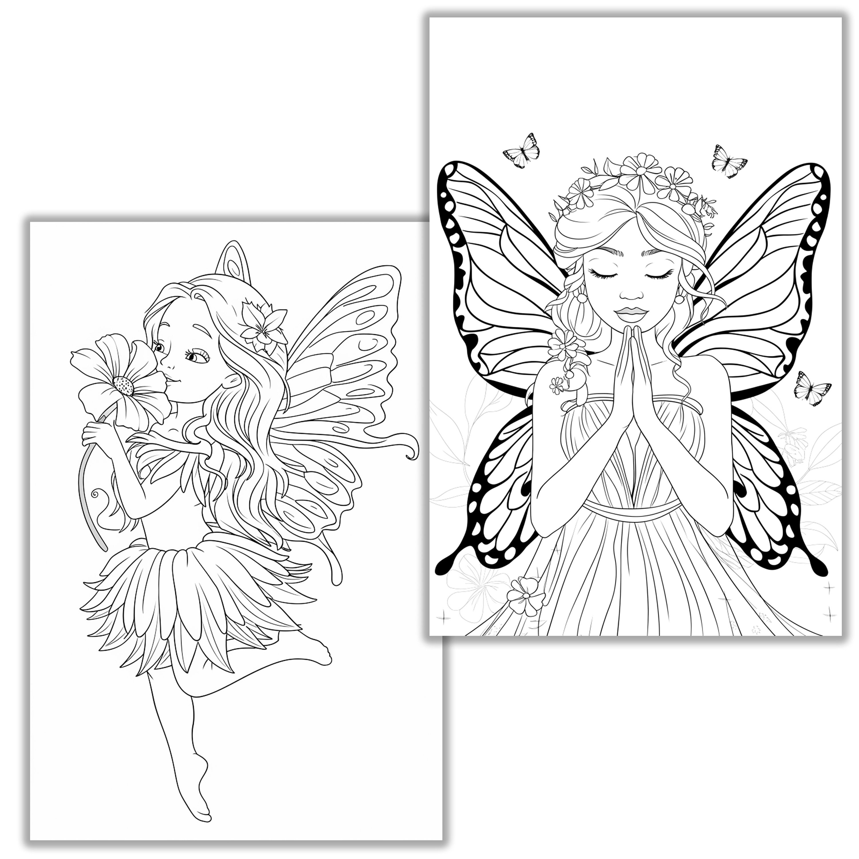 Butterfly Girl Coloring Page. Coloring Pages for Adults. Coloring Pages ...