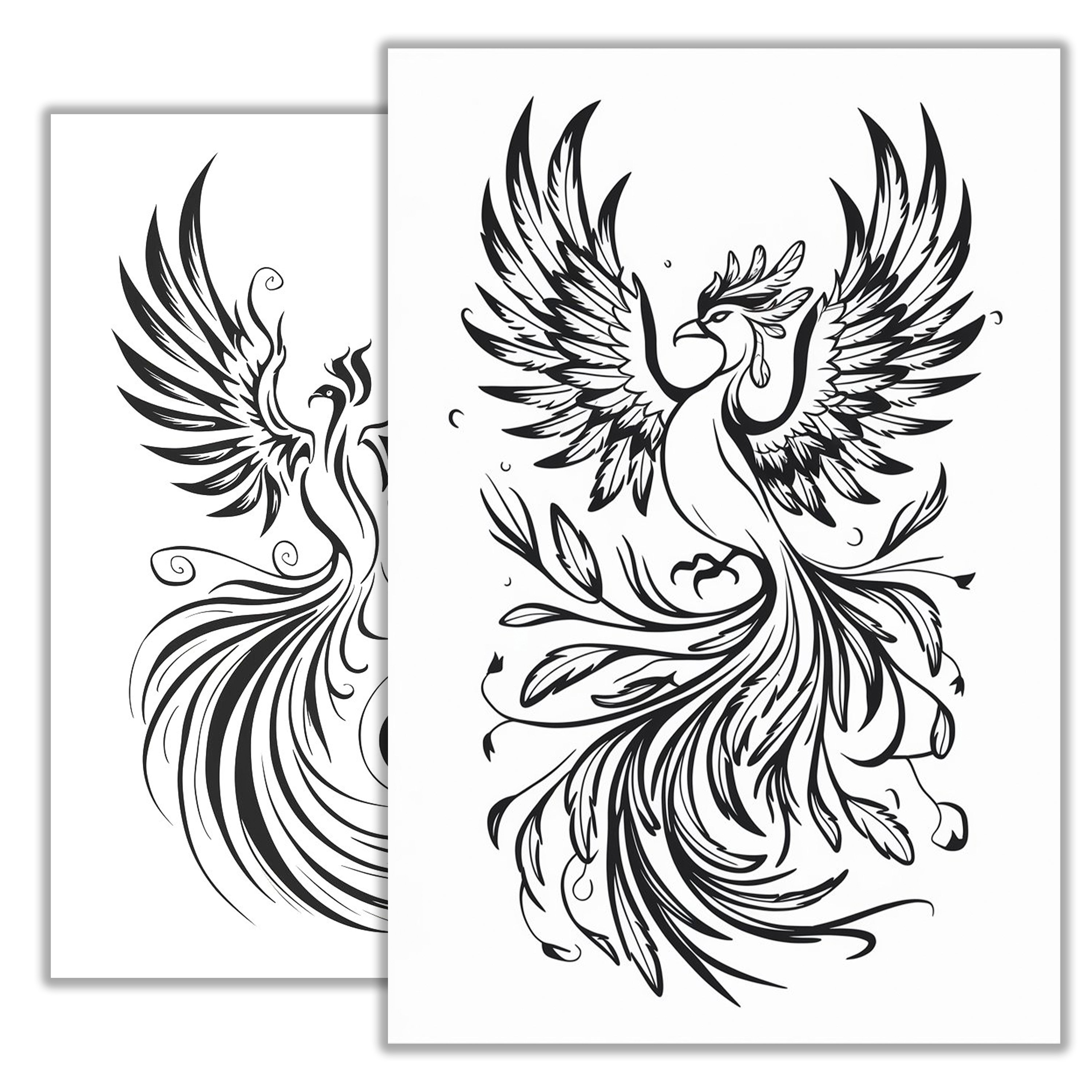 Phoenix Tattoo Sketch | Symbol of Rebirth and Strength | Detailed ...