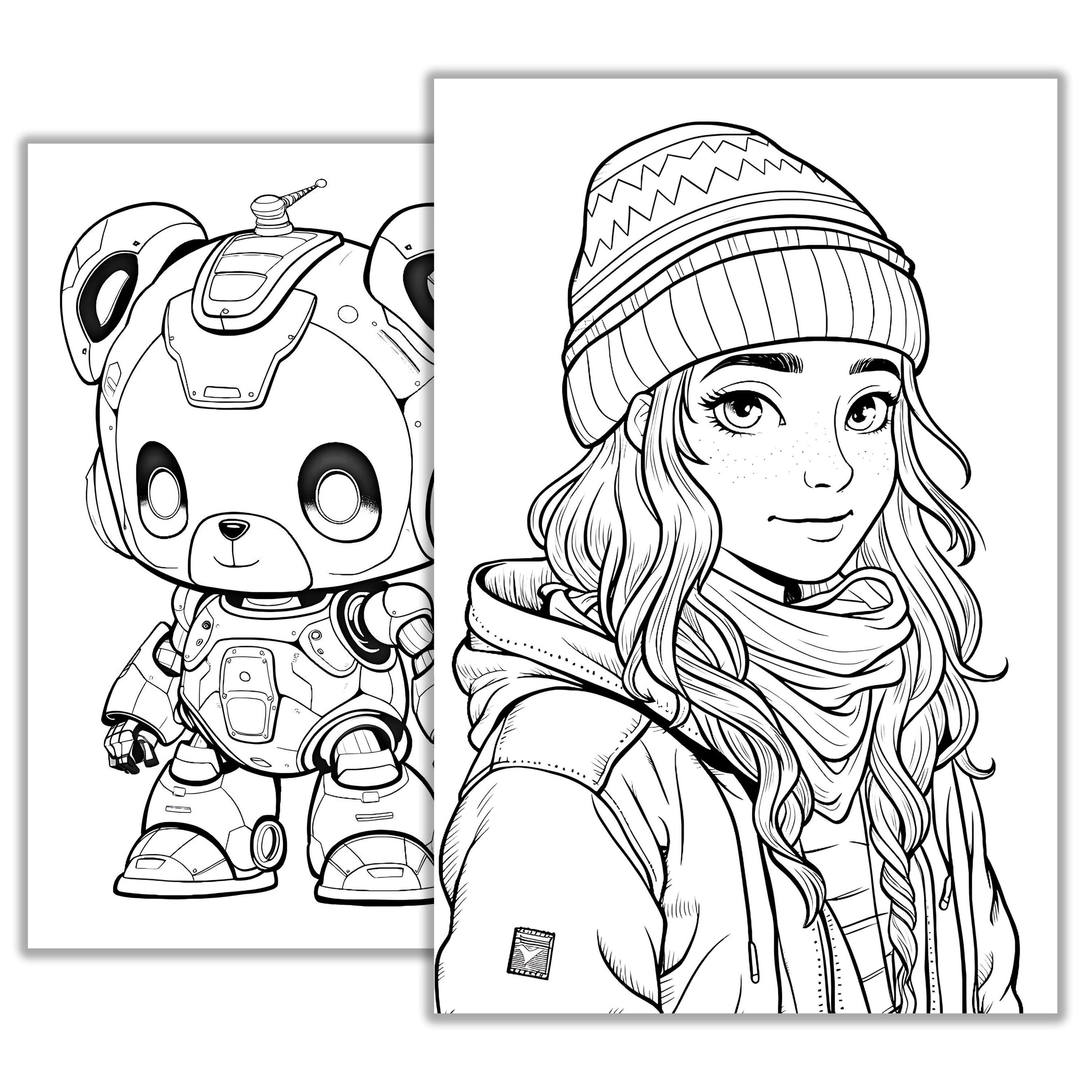 A Collection of Anime Style Coloring Pages Printable Anime-inspired Art ...