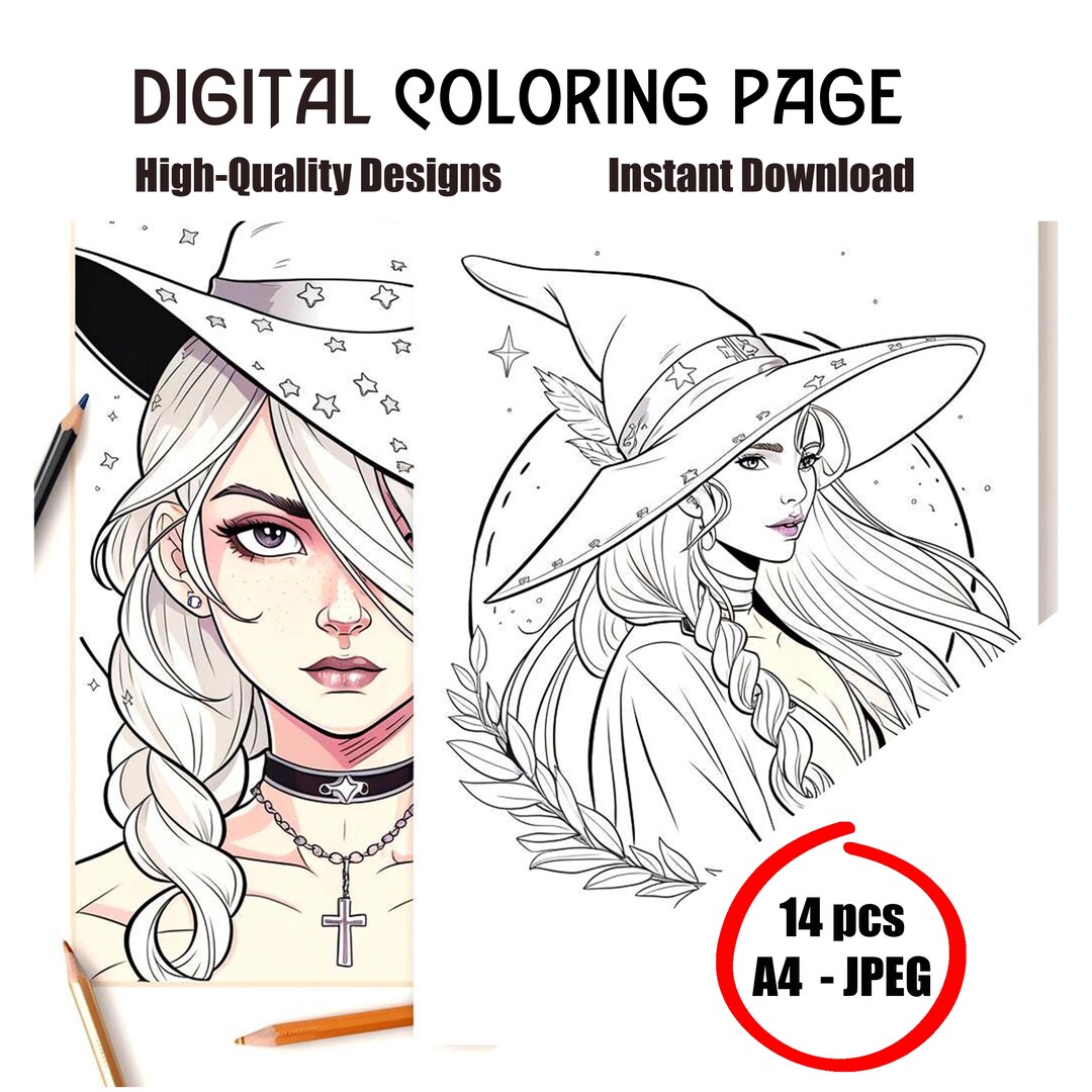 Witch Coloring Page – Magical Printable Coloring Sheet for Kids ...