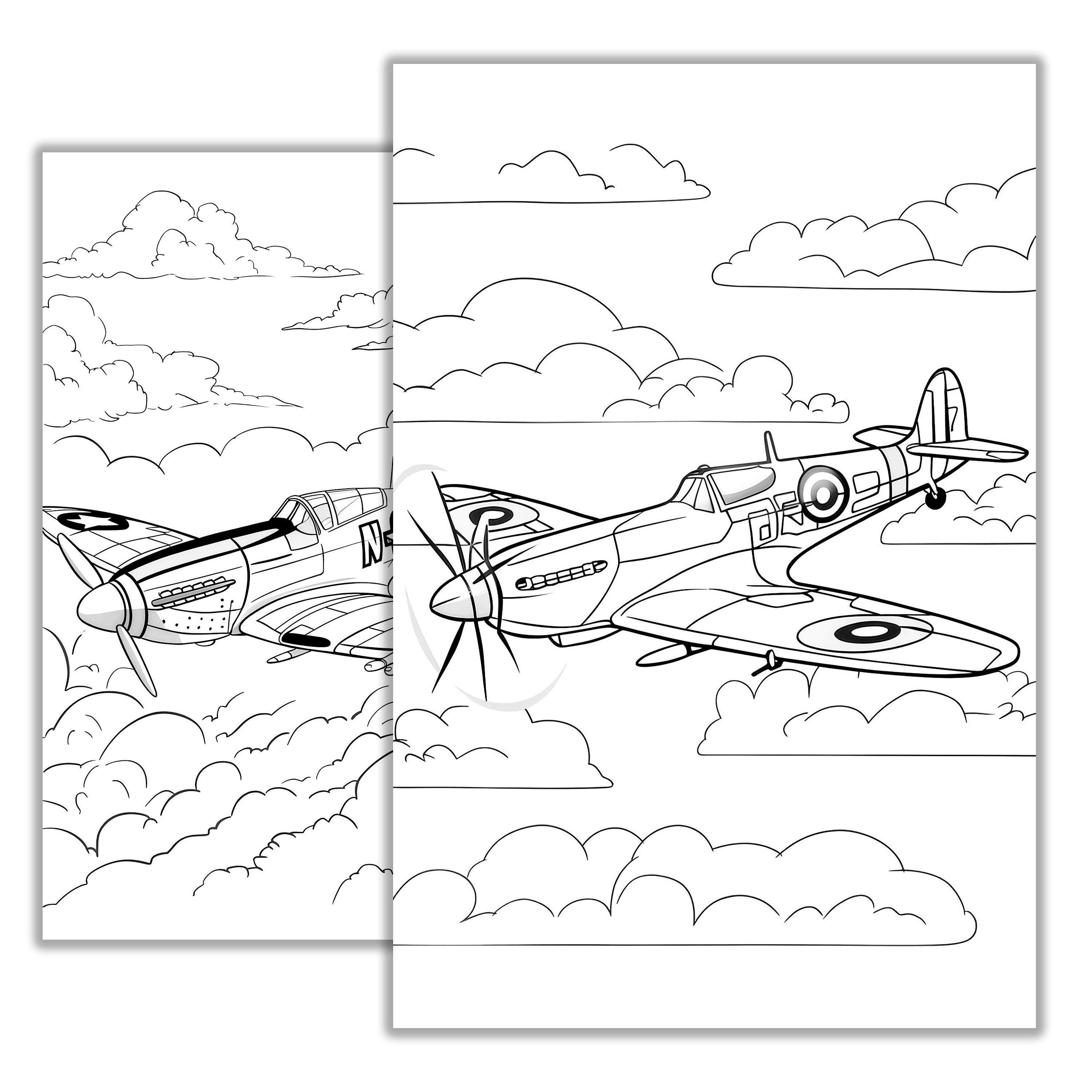 Airplane Coloring Pages - Printable Aviation Fun for Kids & Adults ...