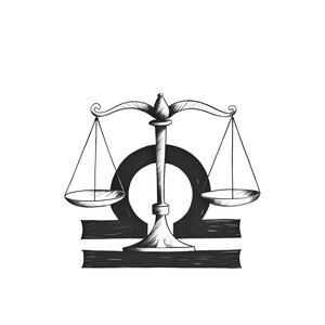 Libra Zodiac Sign Tattoo Sketch – Elegant Scale Design for Astrology ...