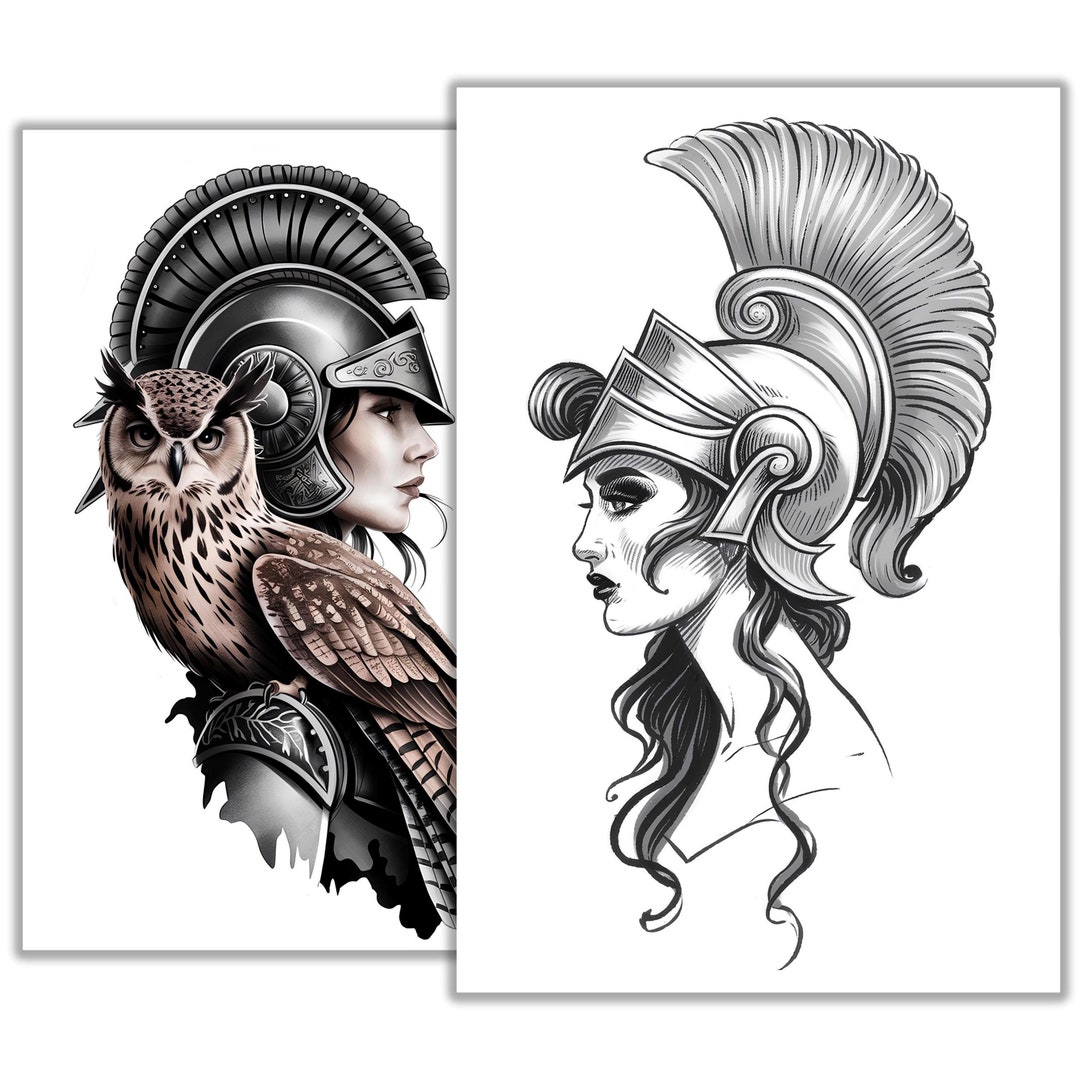 Athene Athena Tattoo Sketch Powerful and Symbolic Greek Goddess Ink ...
