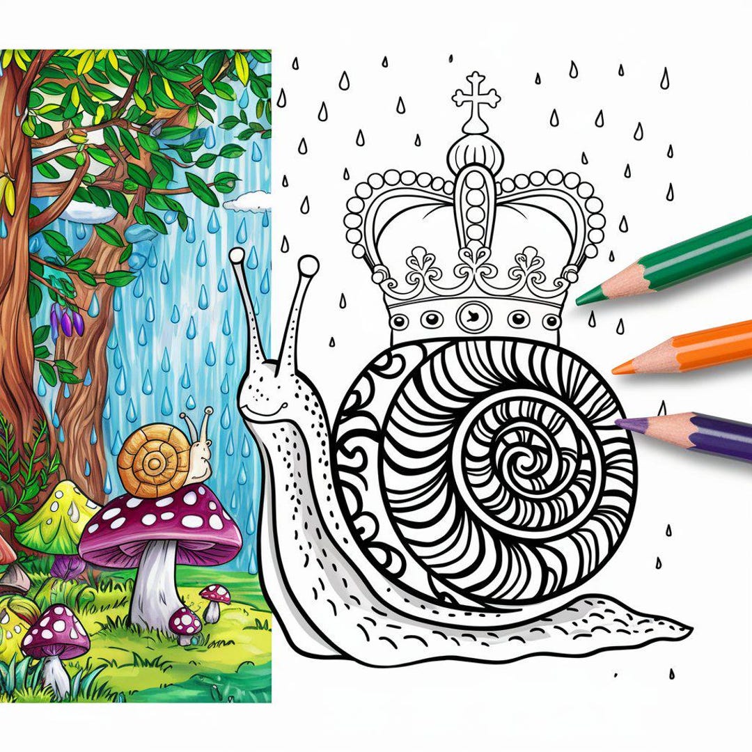 Snail Coloring Page - Cute Printable Nature-themed Coloring Sheet for ...