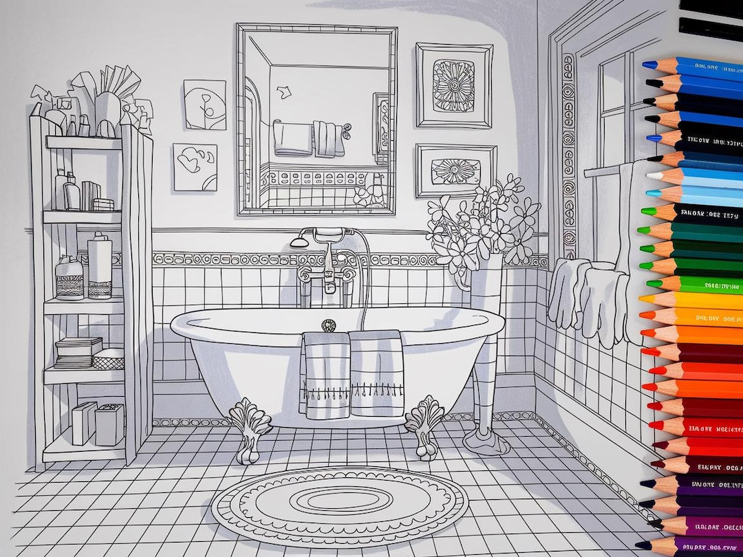 Printable Bathroom Coloring Pages Fun & Quirky Designs for All Ages - Etsy