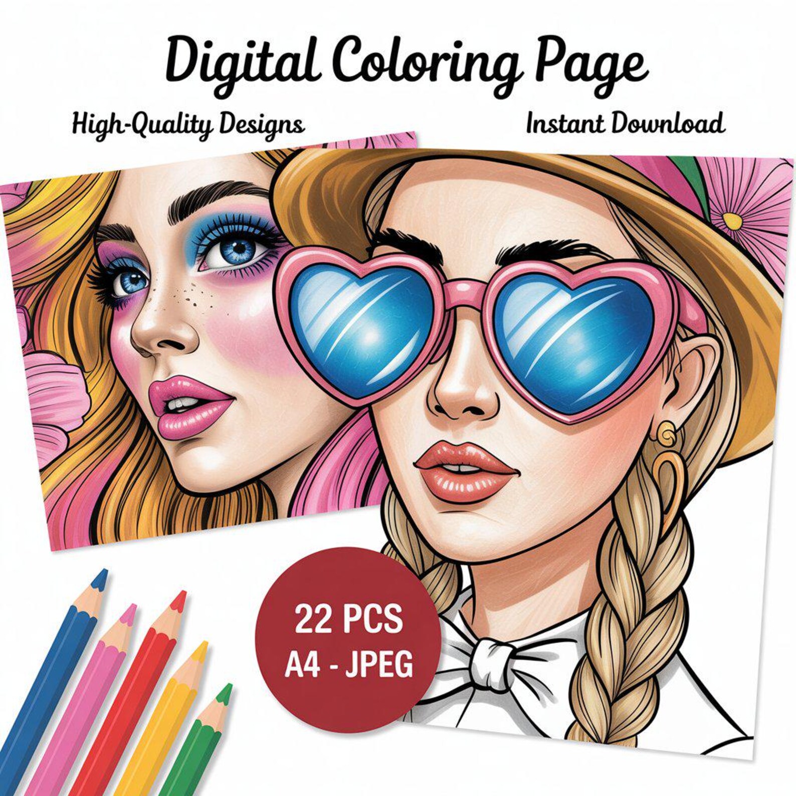 Girls Coloring Book Collection – Printable Cute Girl Coloring Pages for ...