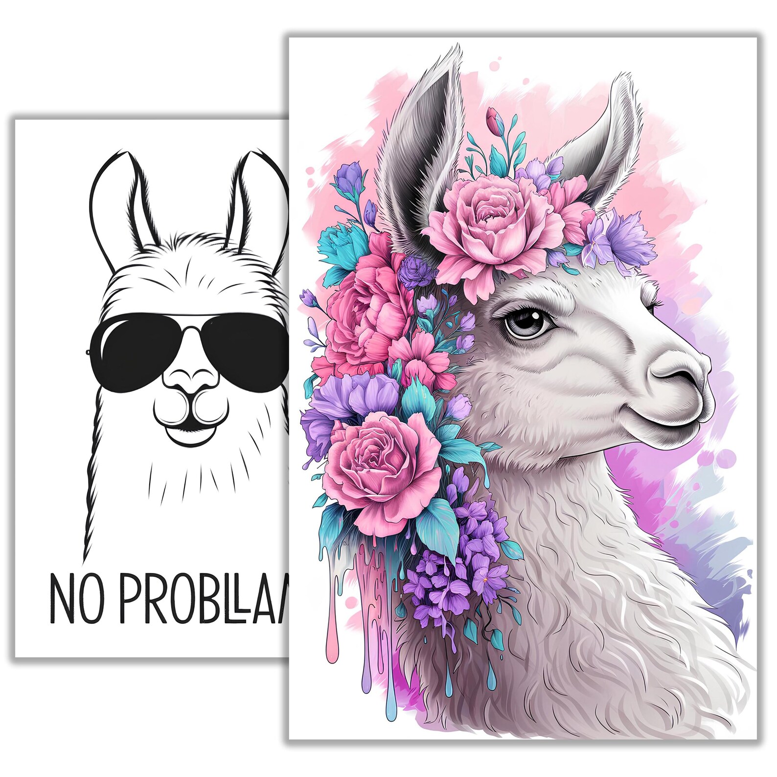 Llama Tattoo Sketch Cute and Unique Custom Ink Design - Etsy