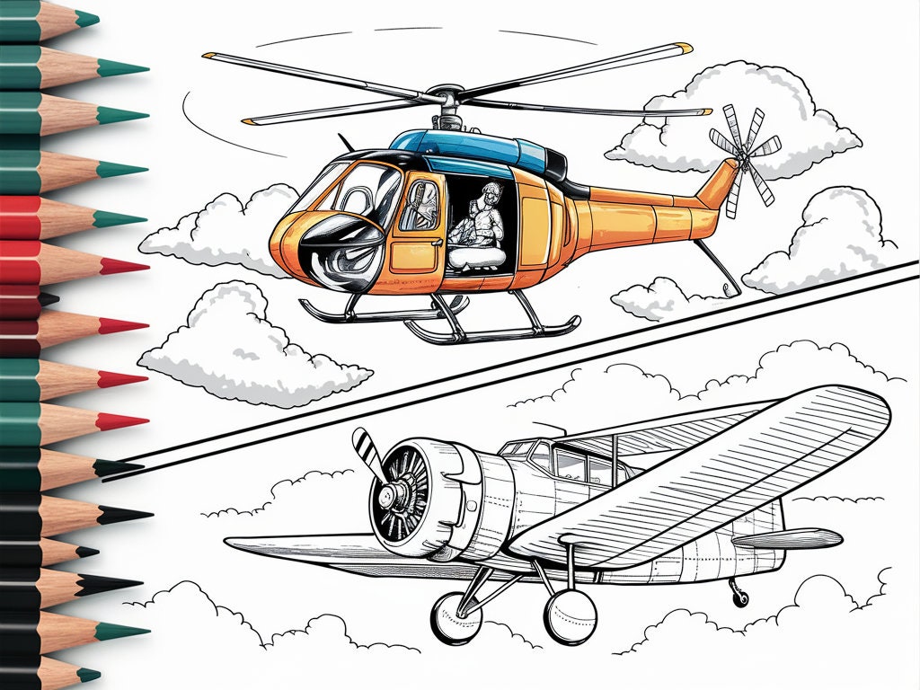 Airplane Coloring Pages Printable Aviation Art for Kids & Travel ...