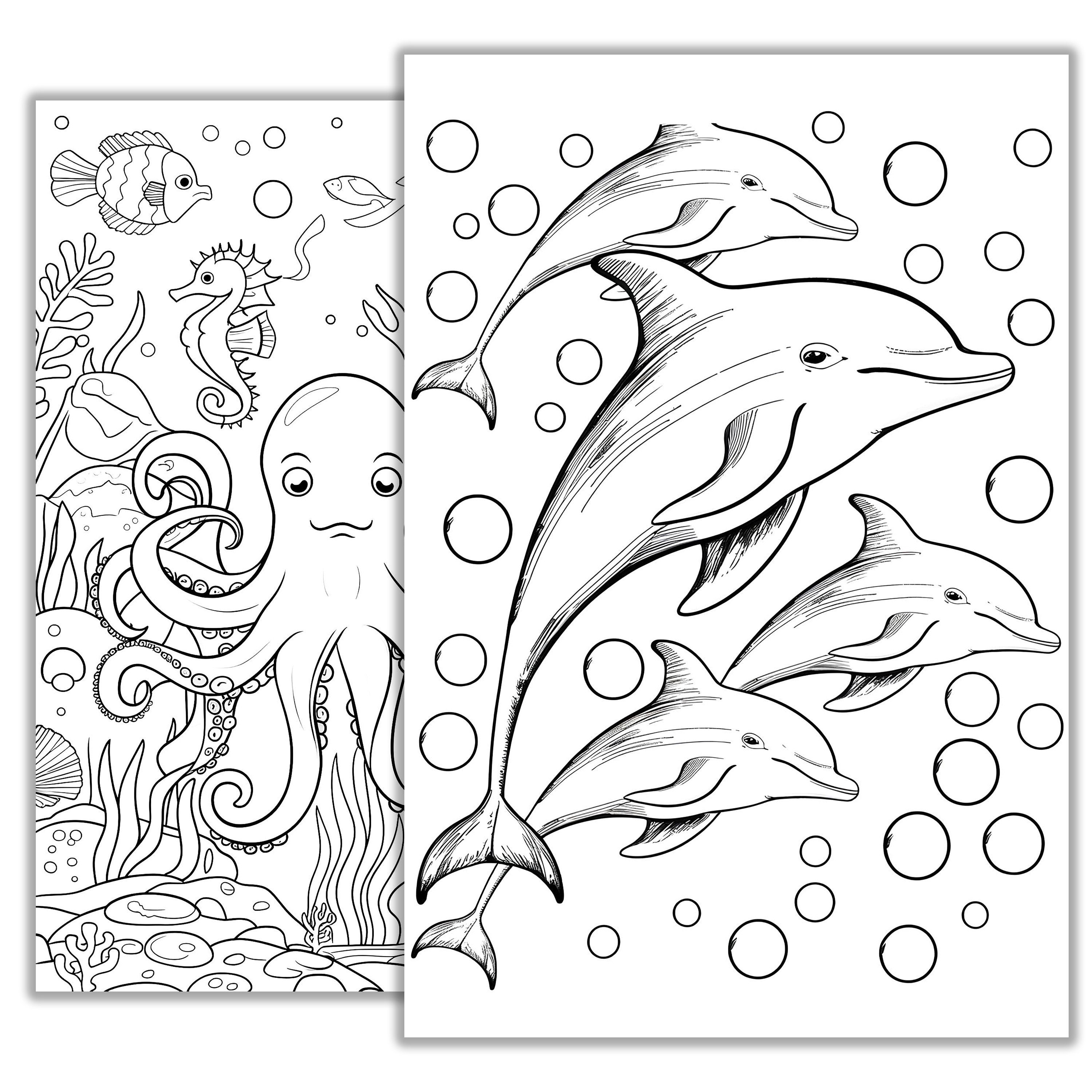 Underwater Exploration Coloring Page | Printable Ocean Adventure Art ...