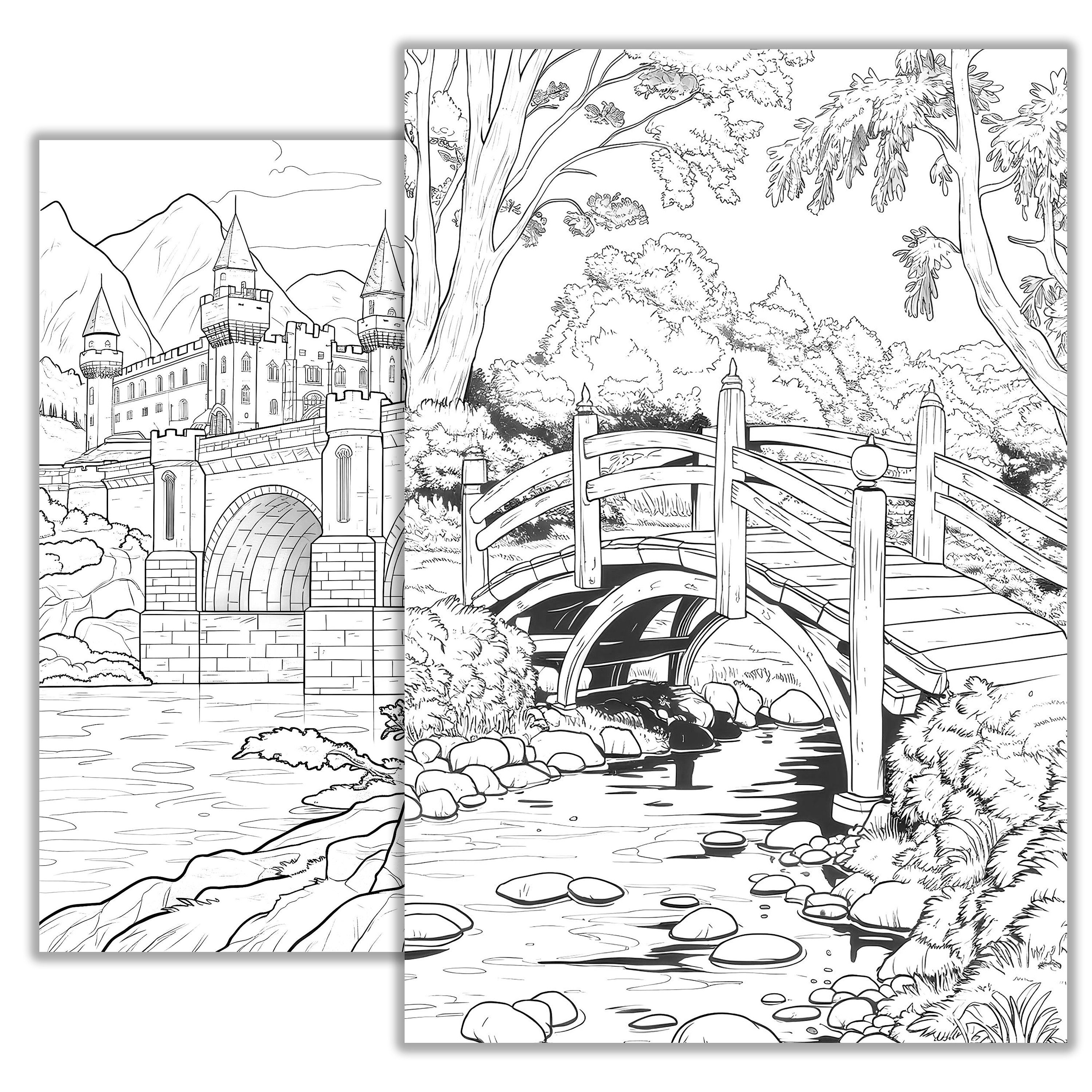 Garden Bridge Coloring Pages