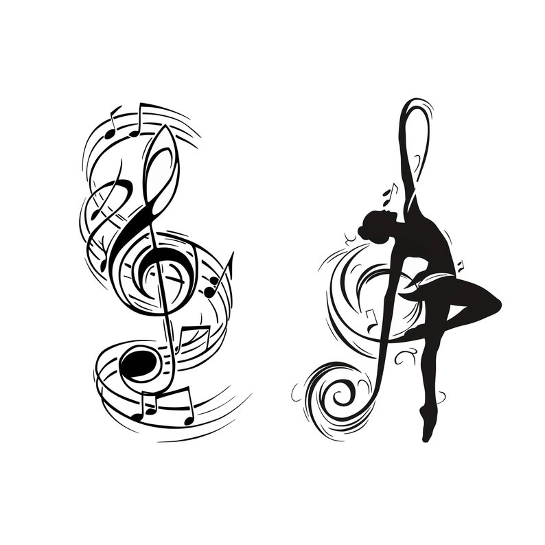 Music Notes Tattoo Sketch - Hand-drawn Design for Music Lovers ...