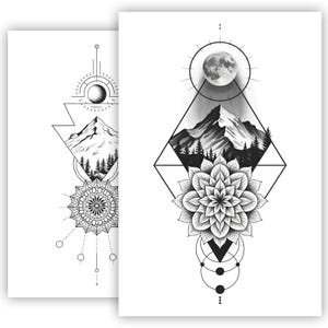 Mountains Tattoo Sketch #3, Minimalist Nature Line Art, Mountain Range ...