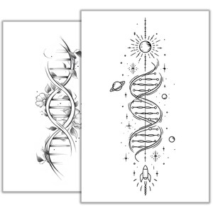 DNA Tattoo Sketch – Unique Science-inspired Line Art Design ...
