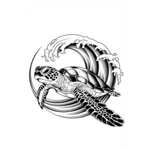 Turtle Sketch Tattoo Design - Unique and Detailed Turtle Tattoo Art - Etsy