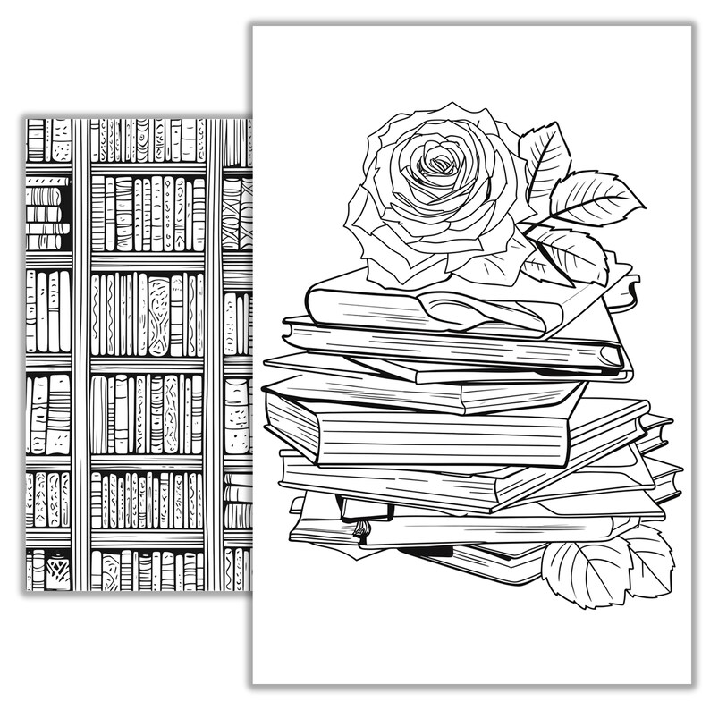 Printable Books Coloring Page - Fun & Creative Design for Book Lovers ...