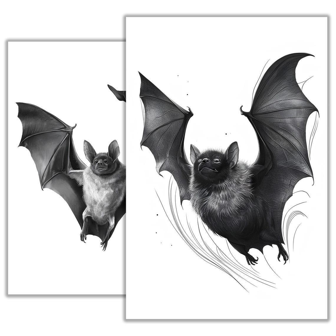 Bat Tattoo Sketch - Gothic Bat Design for Dark Art & Nature Lovers ...
