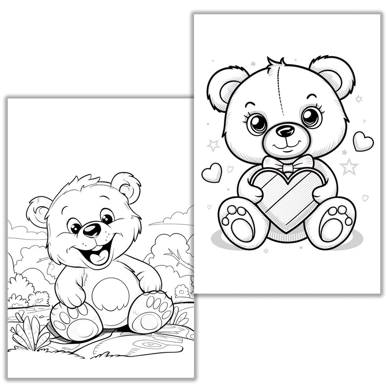Teddy Bear Coloring Pages – Cute Printable Bear Designs for Kids ...