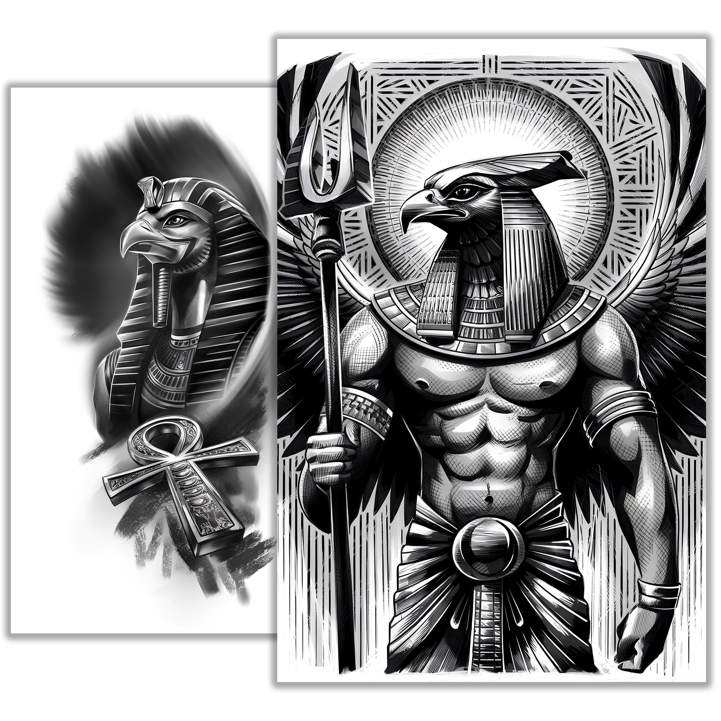 Ra God of Egypt Tattoo Sketch – Powerful and Symbolic Custom Ink Design ...