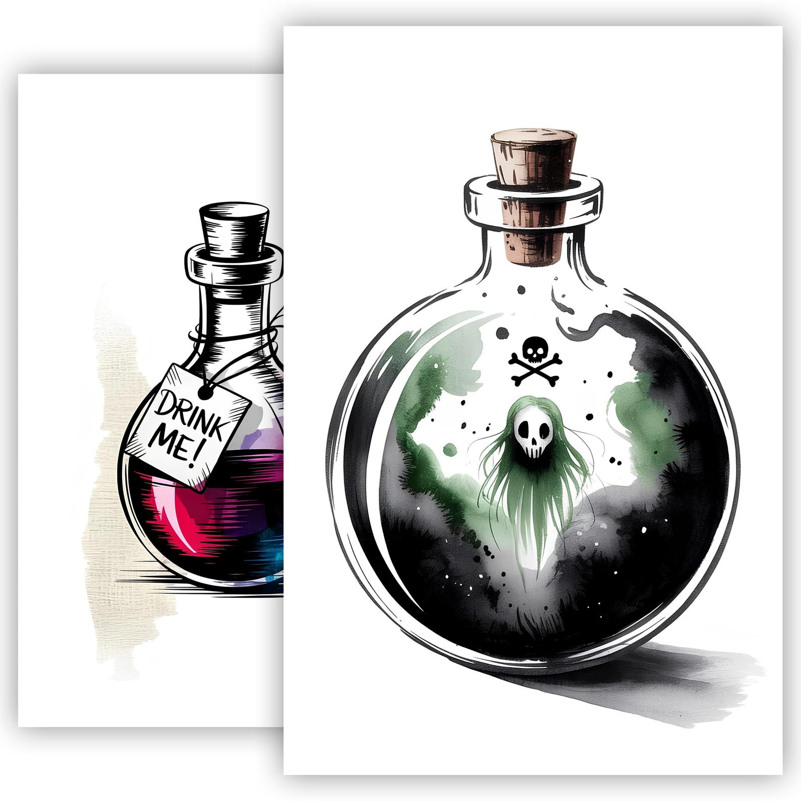 Potion Tattoo Sketch 5| Magical Bottle Tattoo Design | Witchy Ink Art ...