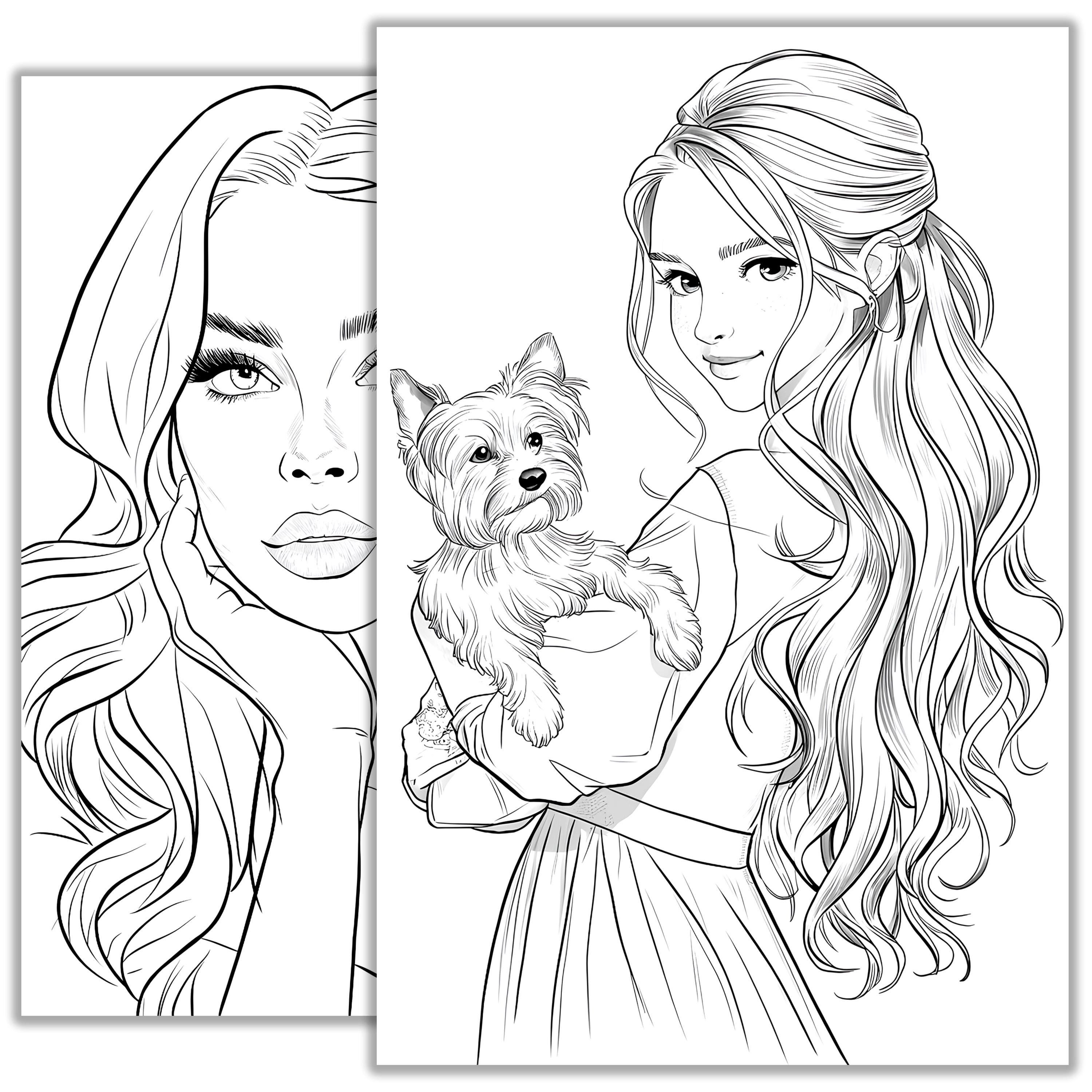 Girls Coloring Book Collection – Printable Cute Girl Coloring Pages for ...