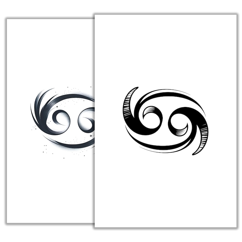 Cancer Zodiac Sign Tattoo Sketch | Astrological Tattoo Design | Cancer ...