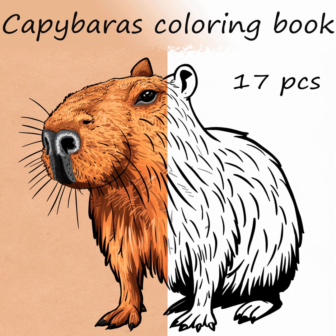 Capybaras Coloring Book. Coloring Pages, Coloring Pages for Adults ...