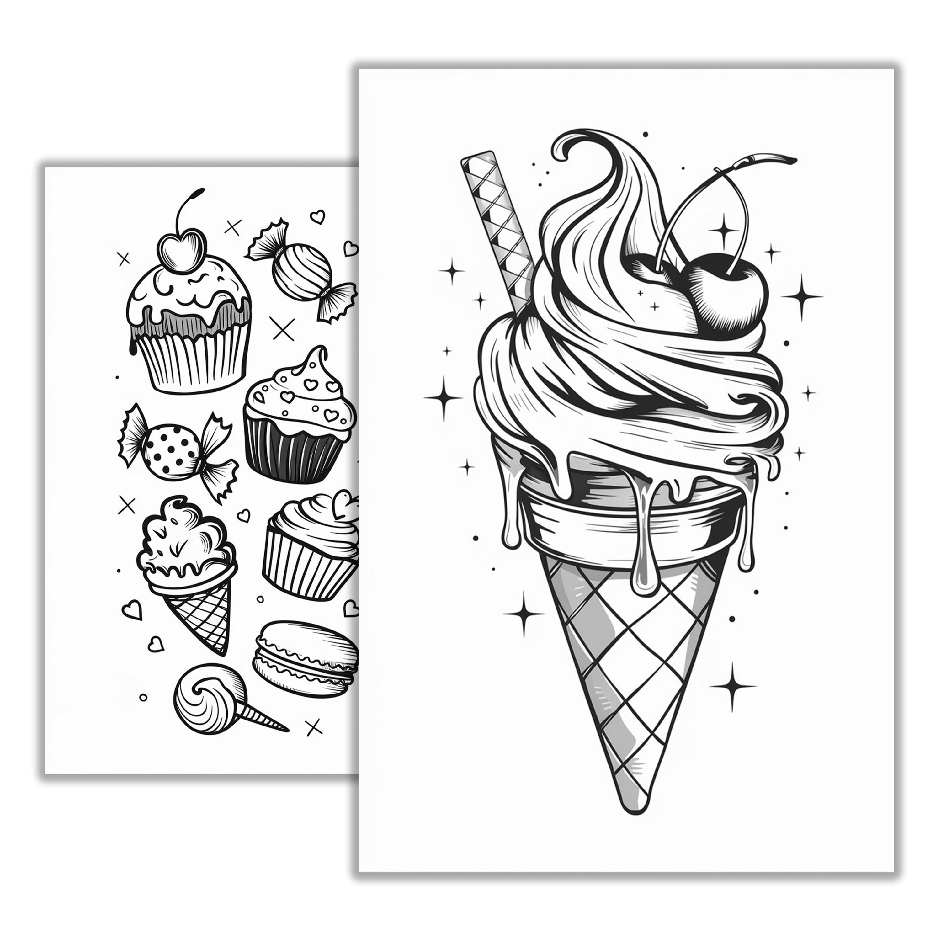 Sweet Treats Tattoo Sketch - Candy and Desserts Tattoo Design - Etsy