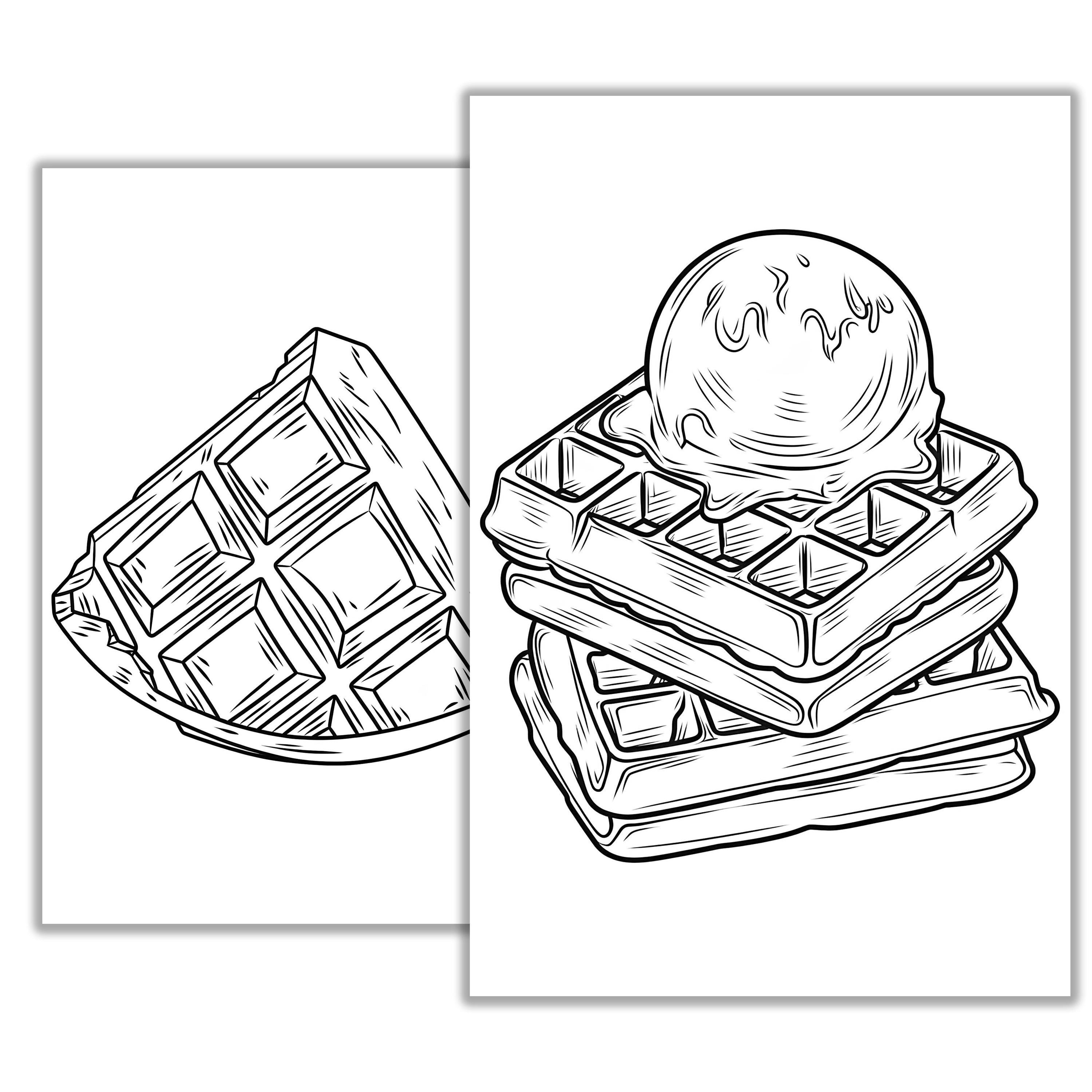 Waffles Coloring Page - Fun and Delicious Food-themed Printable for ...