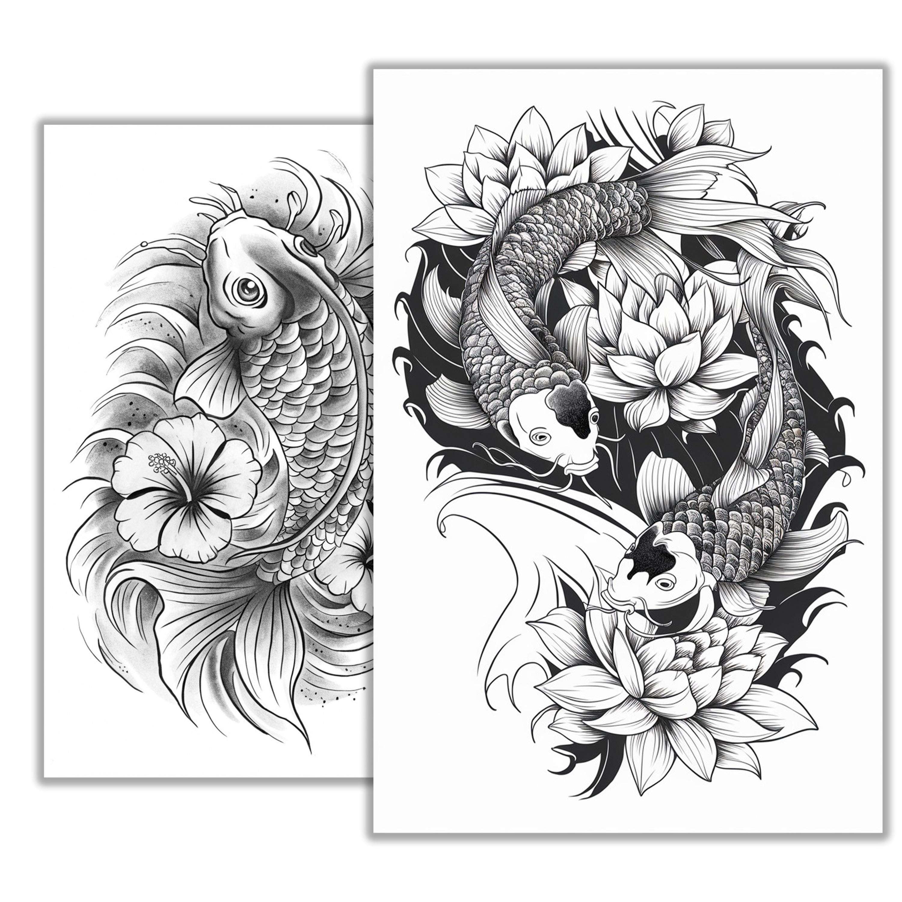 Fish Tattoo Sketch – Elegant Aquatic Line Art, Ocean Creature Tattoo ...