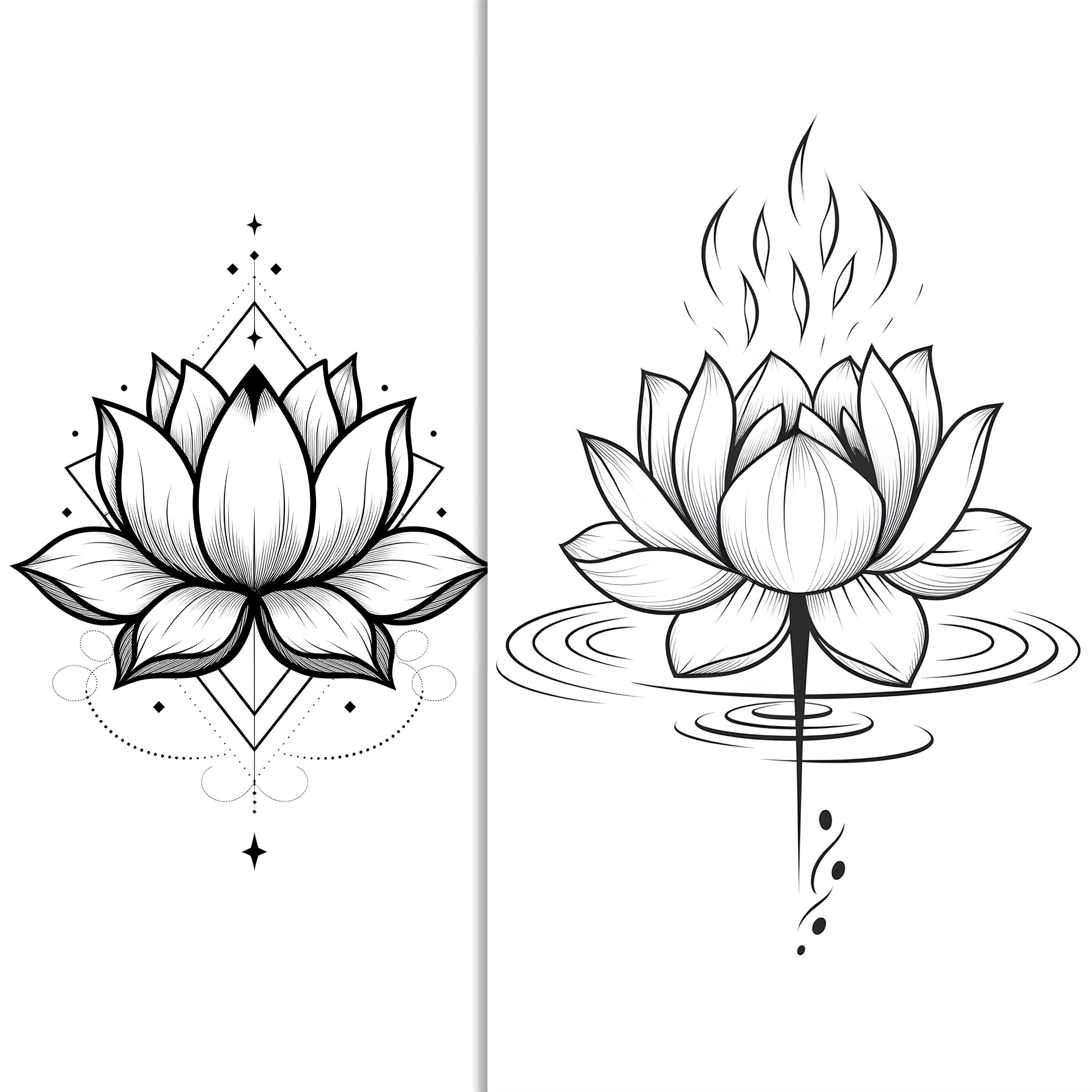 Lotus Flower Tattoo Drawing