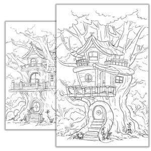 Cozy Cottage Coloring Book for Adults & Kids | Charming Homes, Cute ...