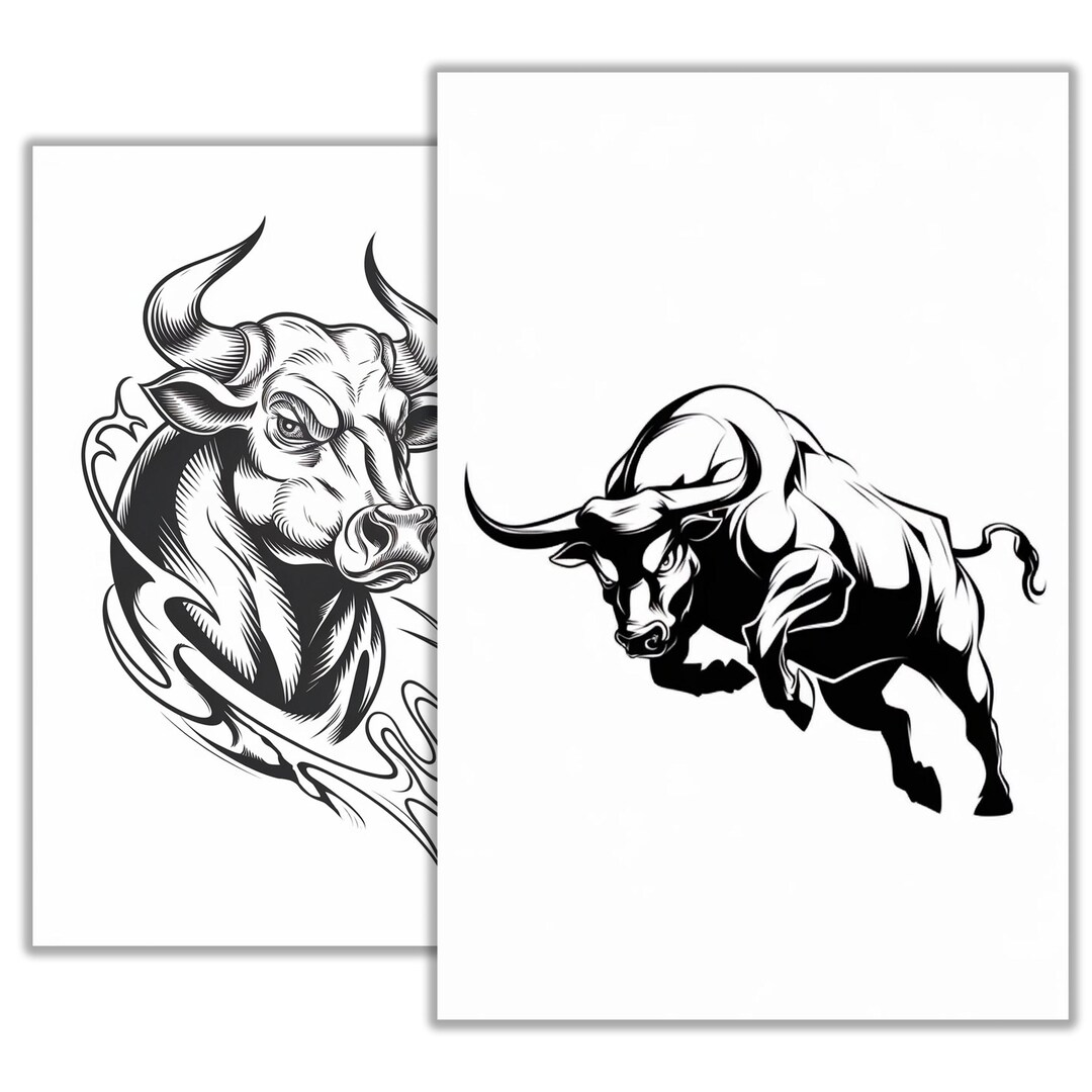 Bull Tattoo Sketch - Bold & Minimalist Bull Designs - Tattoo Flash Art ...