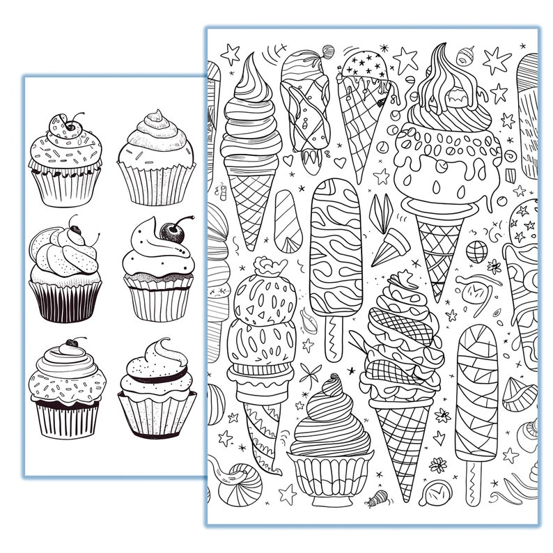 Sweets Coloring Page – Printable Candy and Dessert Coloring Sheet for ...