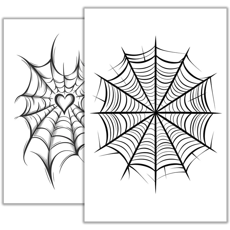 Spider Web Tattoo Sketch - Classic & Gothic Web Designs - Tattoo Flash ...