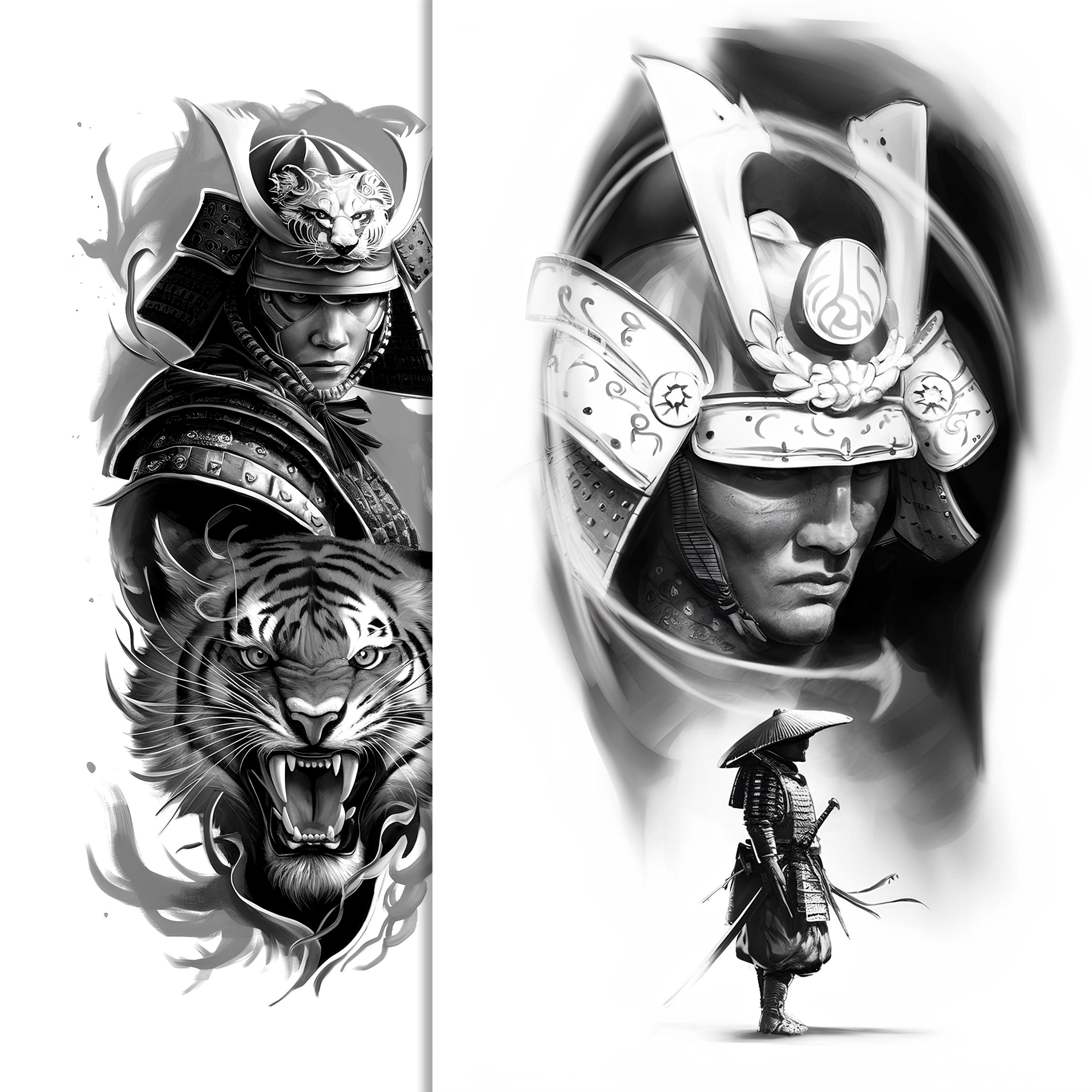 Samurai Japanese Tattoo Sketch | Japanese Warrior Tattoo Design ...