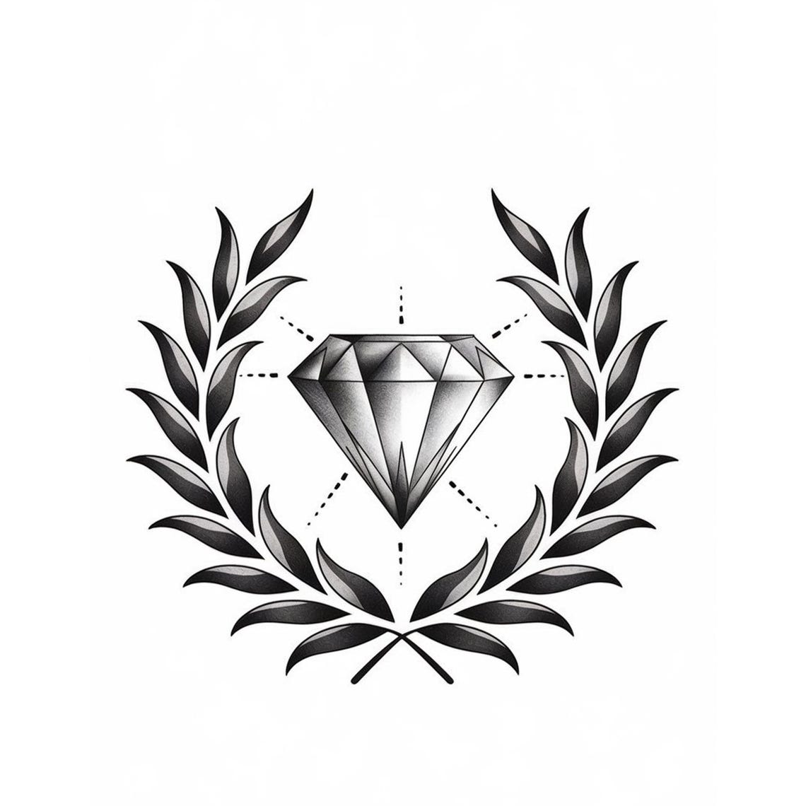 Diamond Tattoo Sketch – Elegant and Timeless Custom Ink Design - Etsy
