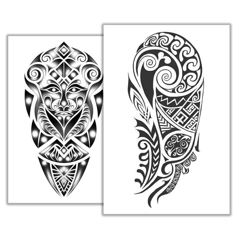 Polynesian Tattoo Sketch - Tribal Line Art Design - Island Warrior ...