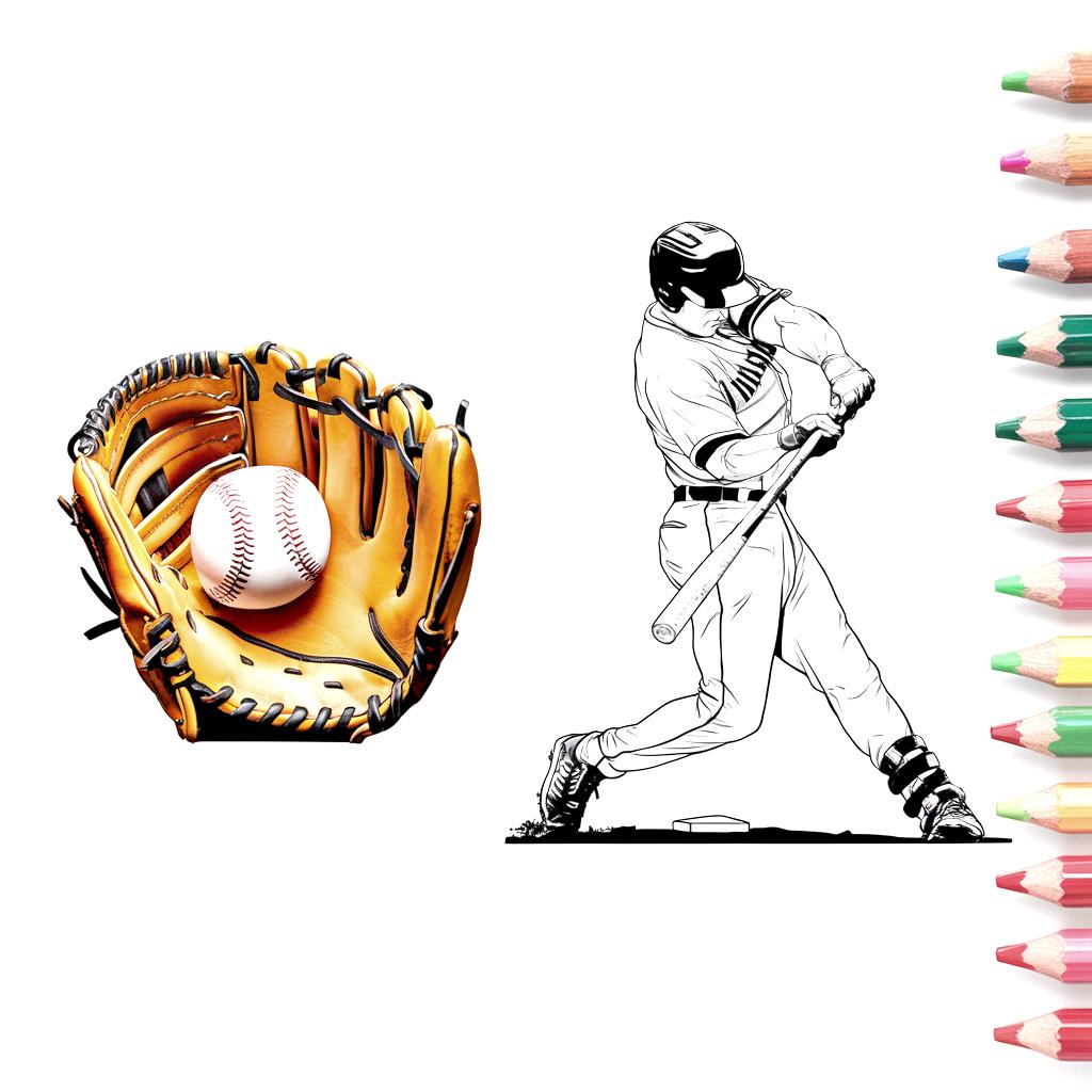 Baseball Coloring Pages for Kids and Adults - Printable Sports Activity ...